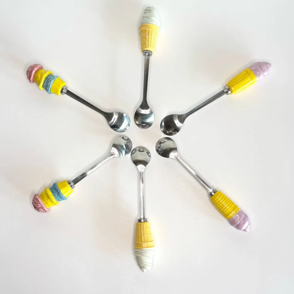 Dining | 6 Ice Cream Soda Ice Cream Sundae Long Spoons | Poshmark